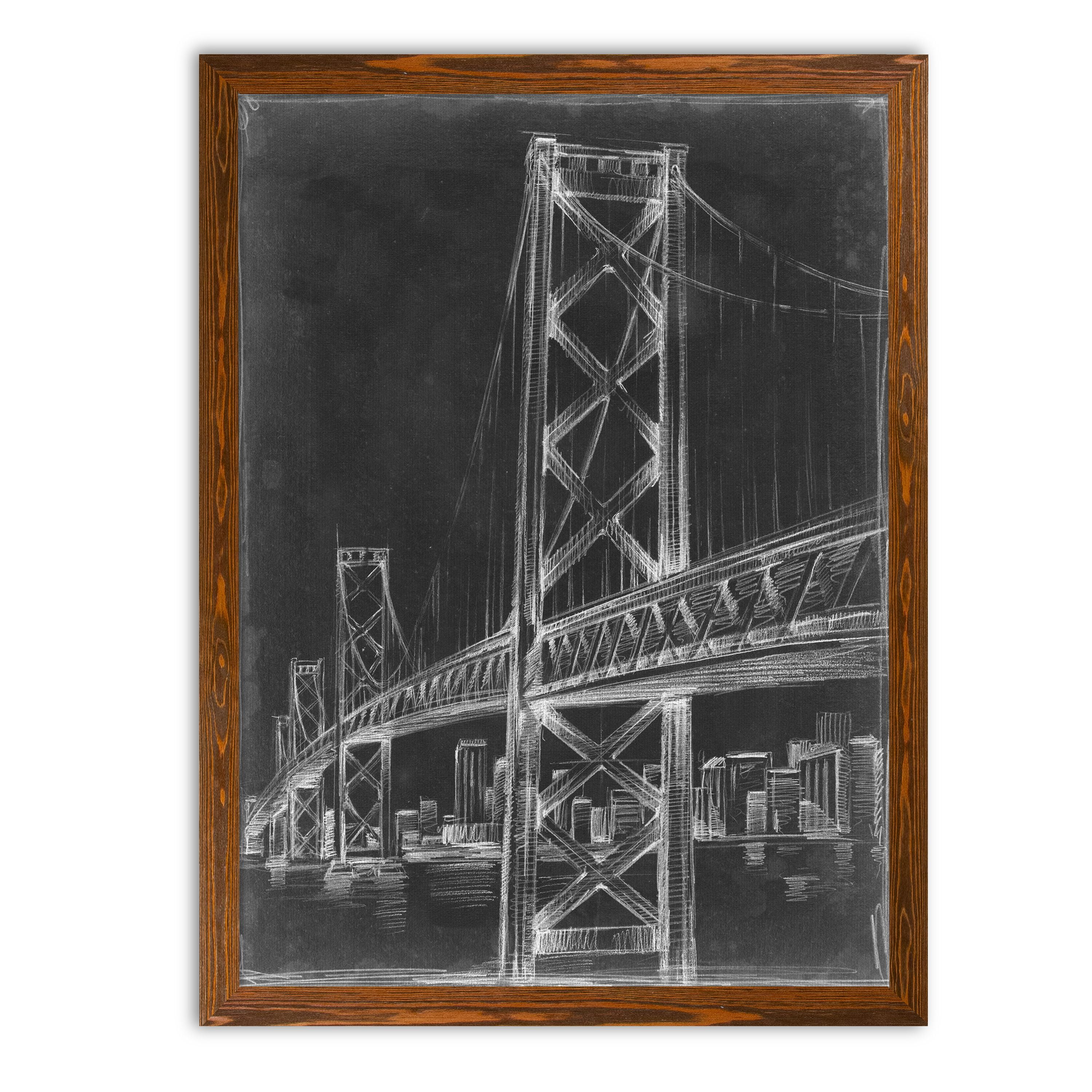 Wexford Home Suspension Bridge Blueprint I-Framed - Maple - 16X22 ...