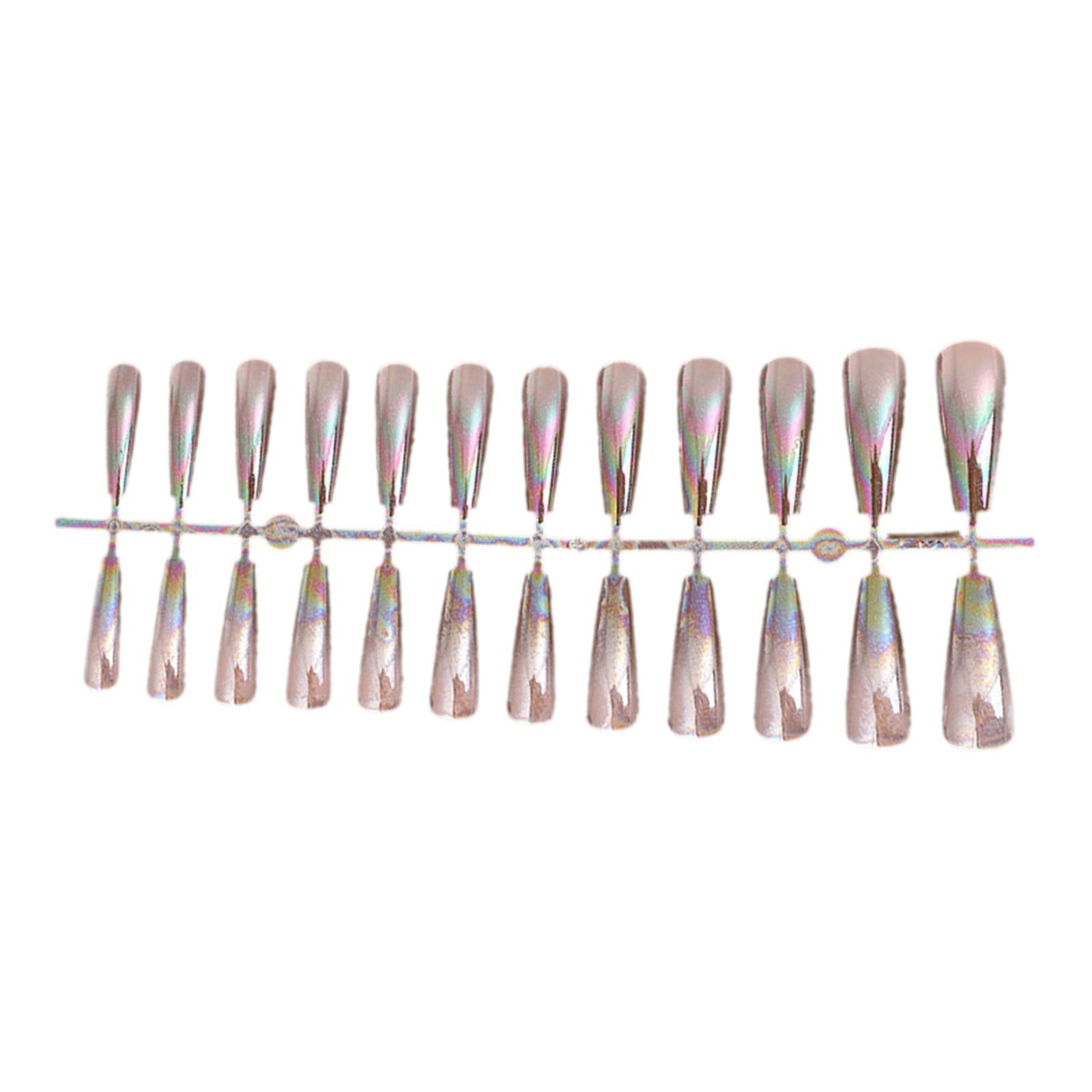 Weyolog 24pcs Extra Long Press On Nails Coffin Glossy Ballerina Fake