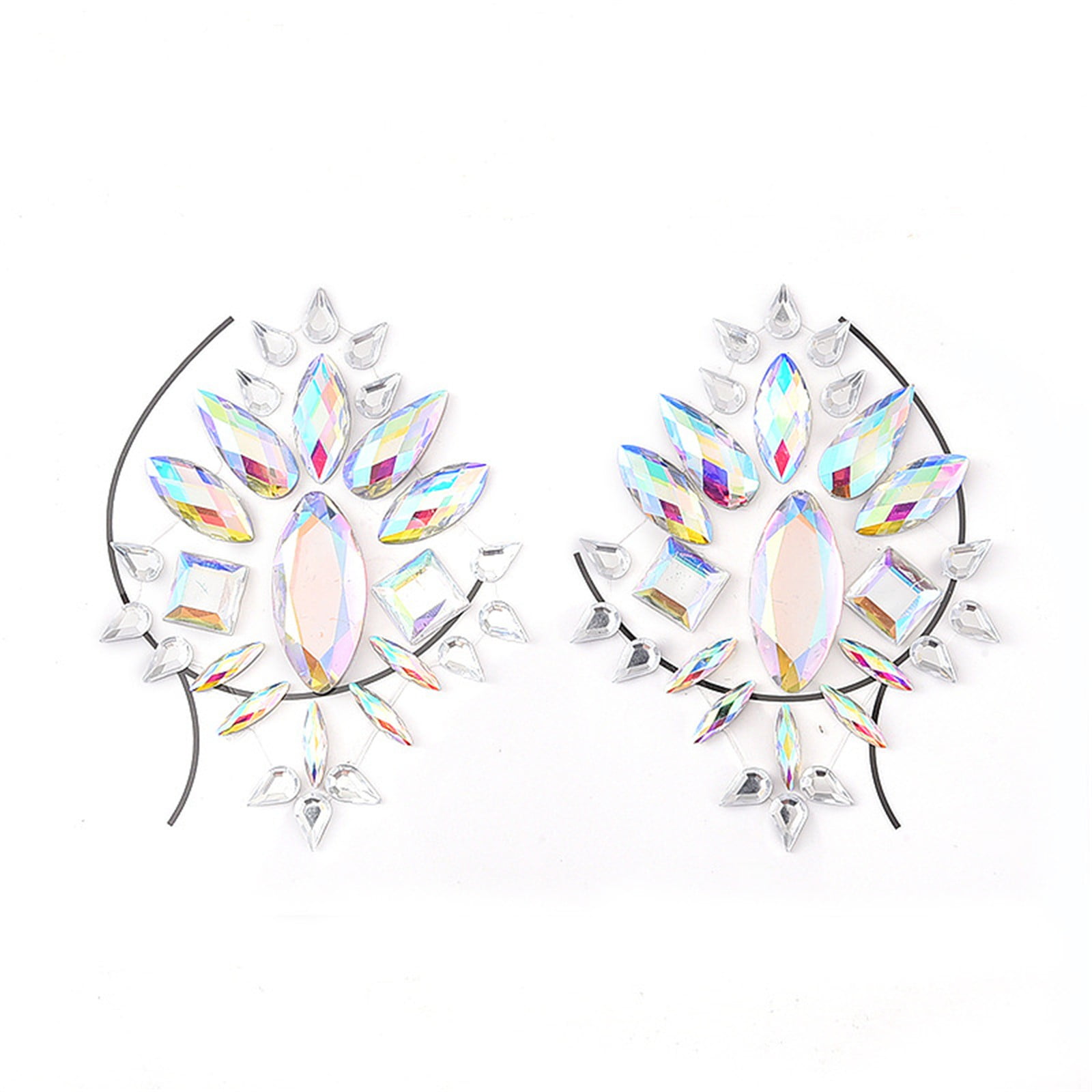 Weyolog Breast Chest Sticker Temporary Glitter Breast Body Gems Sticker ...