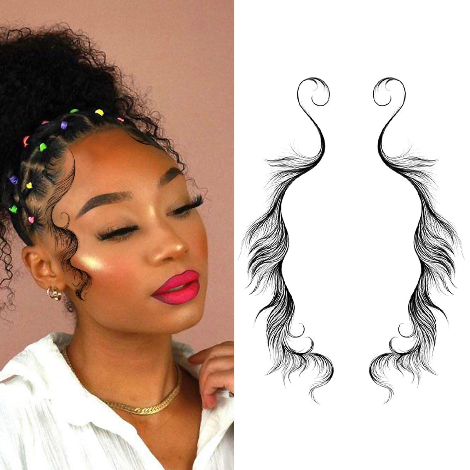 Weyolog Fake Edges Diy Fashion Baby Hair Tattoo Stickers Waterproof ...