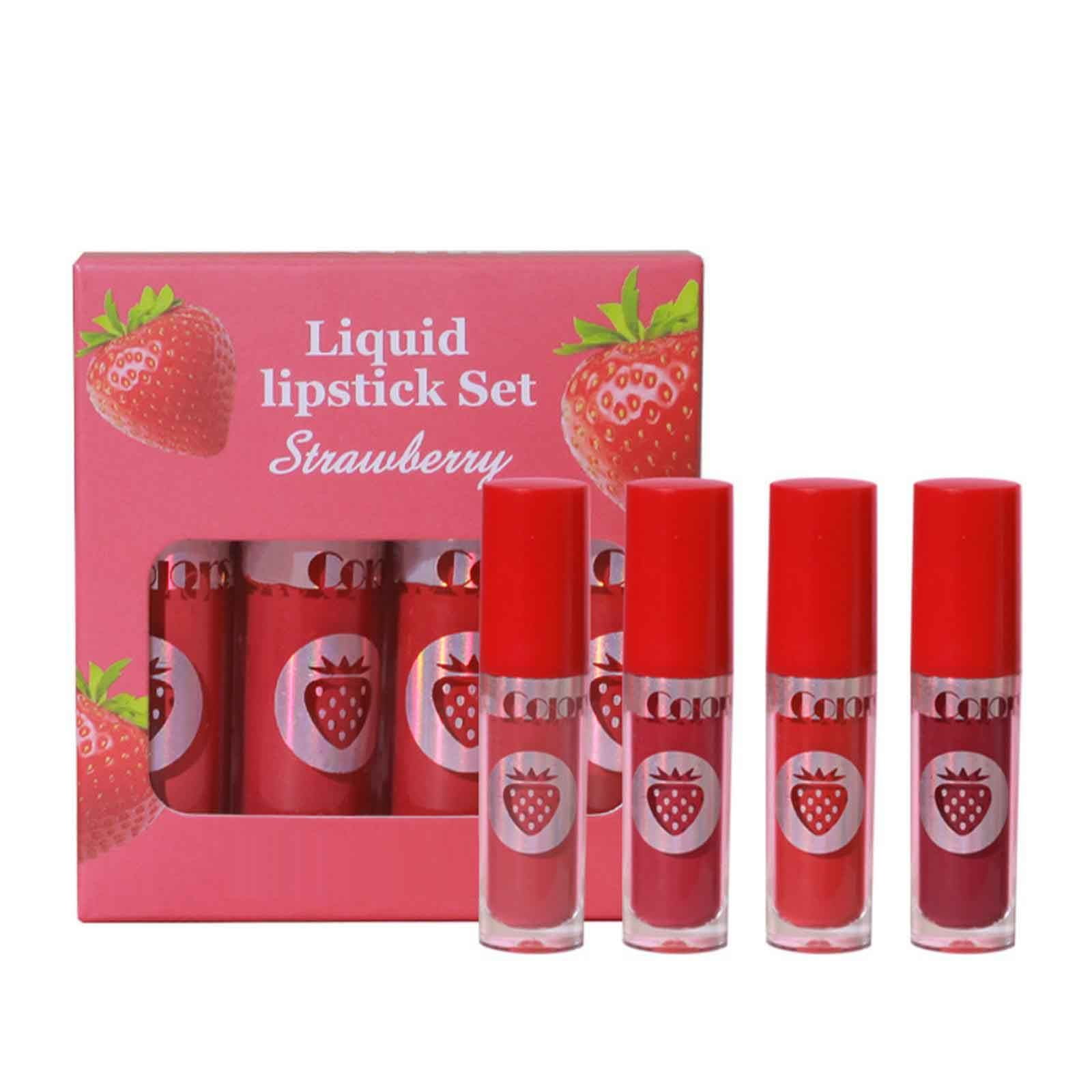Weyolog Lip Gloss For Women4 Pack Fruit Lip Gloss Set Box With Velvet And Non Stick Cup Lip