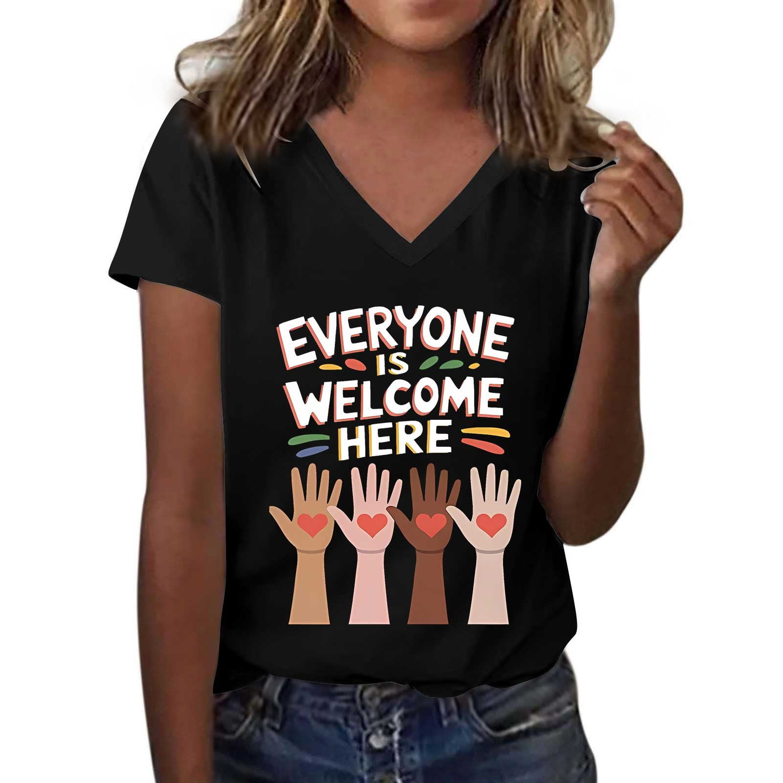 Weyolog , Everyone is Welcome Here Shirt V Neck Shirt is Welcome Here ...