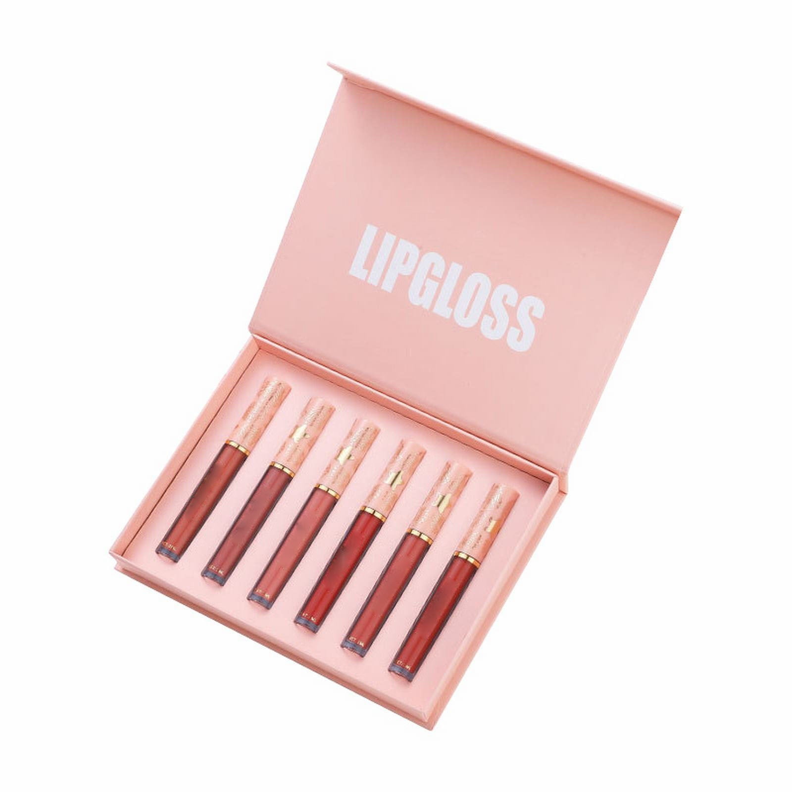 Weyolog Lip Gloss 6pcs Liquid Lipstick Makeup Set Liquid Long Lasting