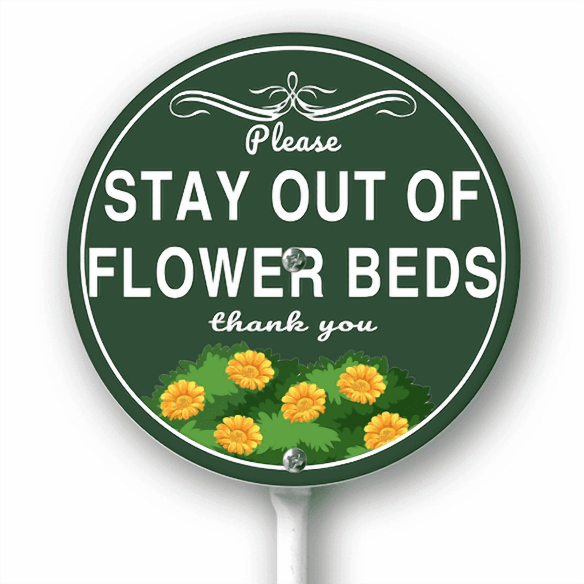 Weytff Stay Out Of Flower Beds Sign With Stake Stay Out Of Flower Beds ...