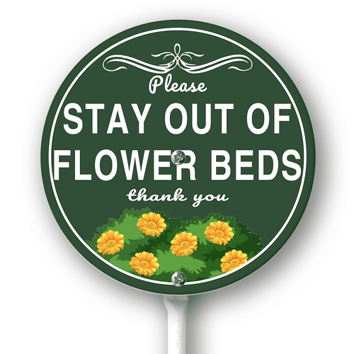 Weytff Stay Out Of Flower Beds Sign With Stake Stay Out Of Flower Beds ...