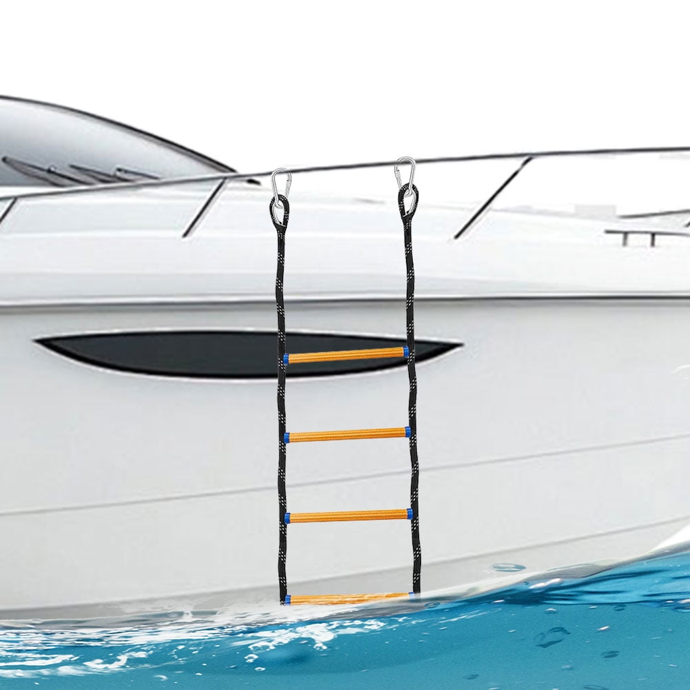 Wgeygst 4 Step Boat Rope Ladder Marine Rope Ladder Portable Rope ...