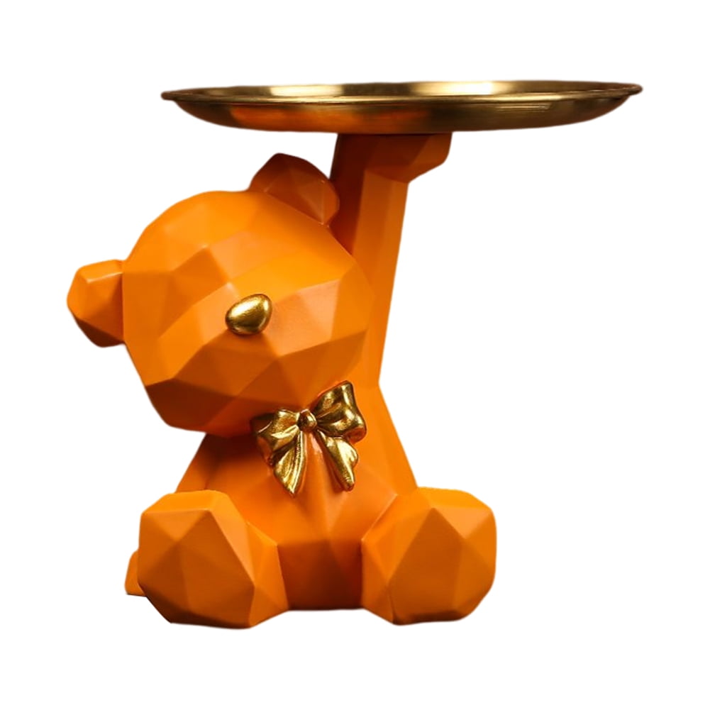 Wgeygst Geometric Bear Key Holder Figurine Entrance Crafts Resin Table ...