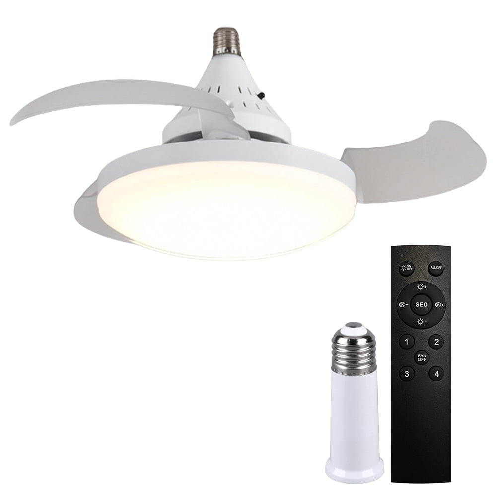 Wgeygst Invisible Leaf Ceiling Fan with Led Light Remote Control Silent ...