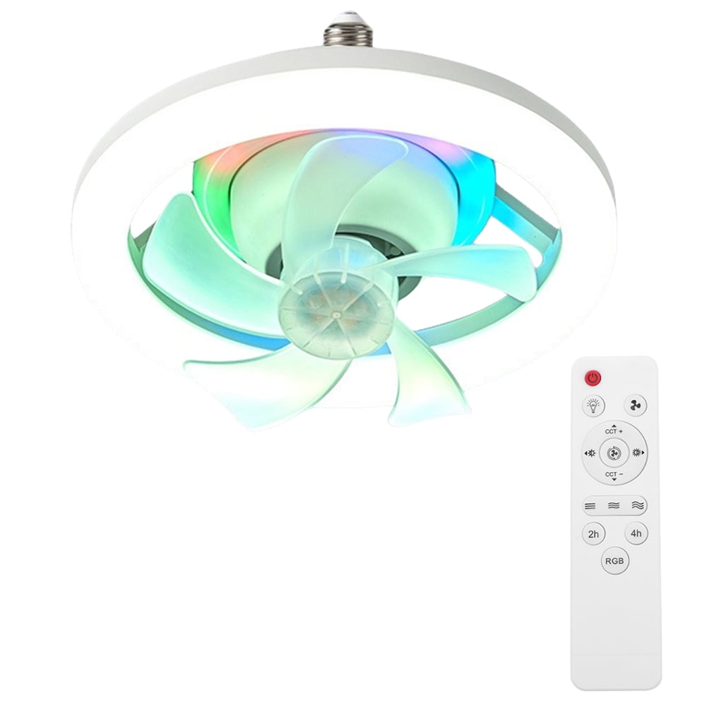 Wgeygst Led E27 Ceiling Fan with Light Rgb Ceiling Fan Remote Control ...