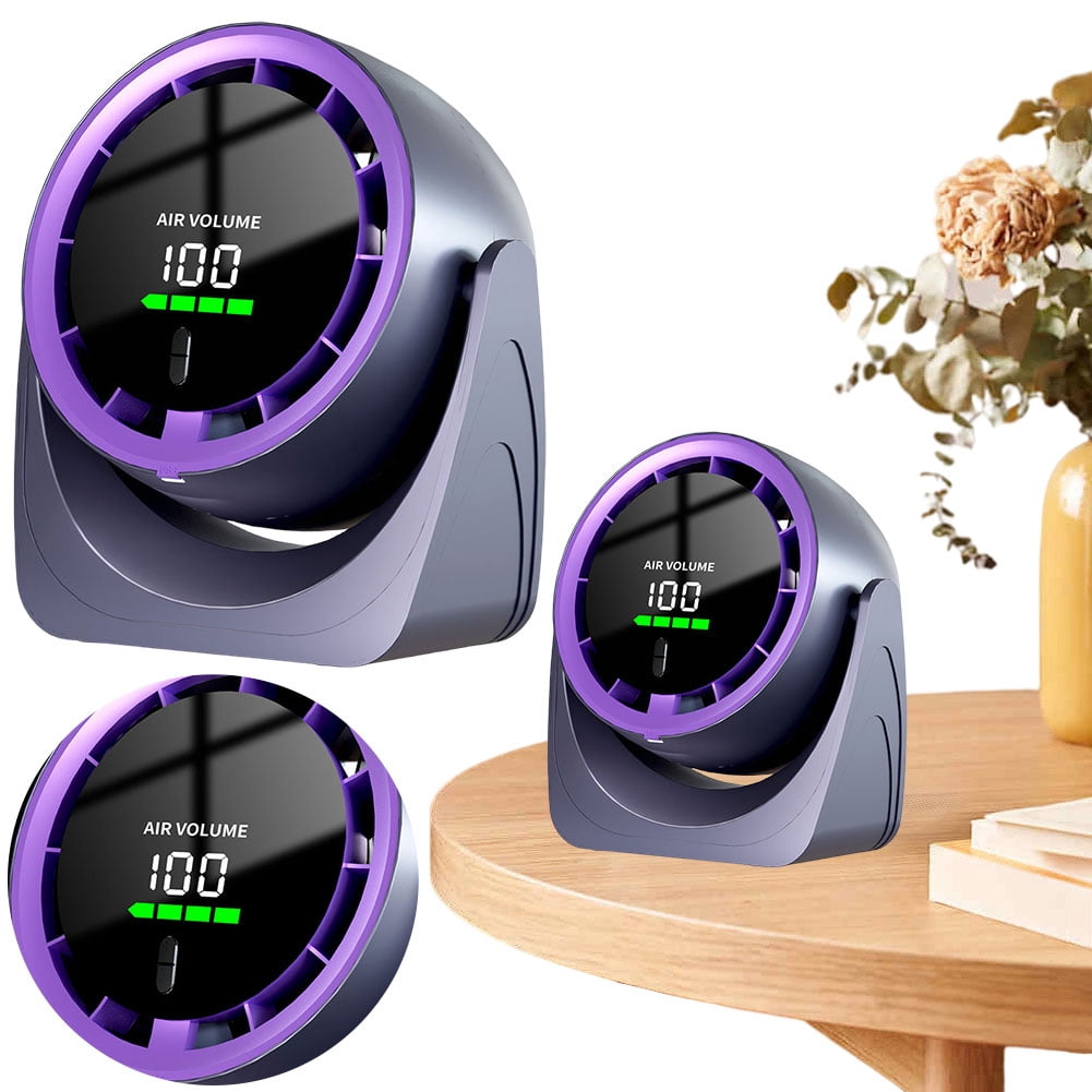 Wgeygst Wall-mounted Desk Fan Rechargeable Table Fan Digital Display ...