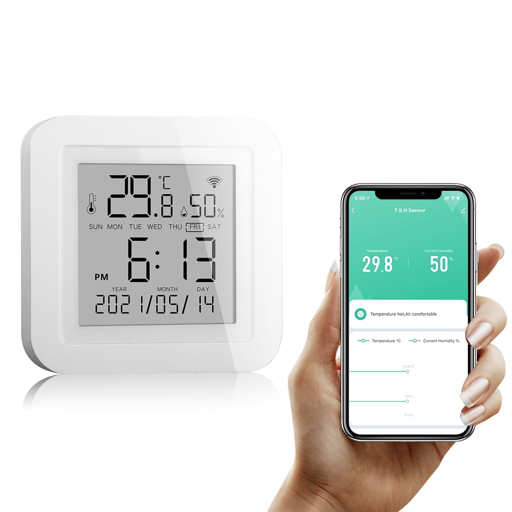 Wgeygst Wifi Temperature And Humidity Sensor App Control Indoor ...