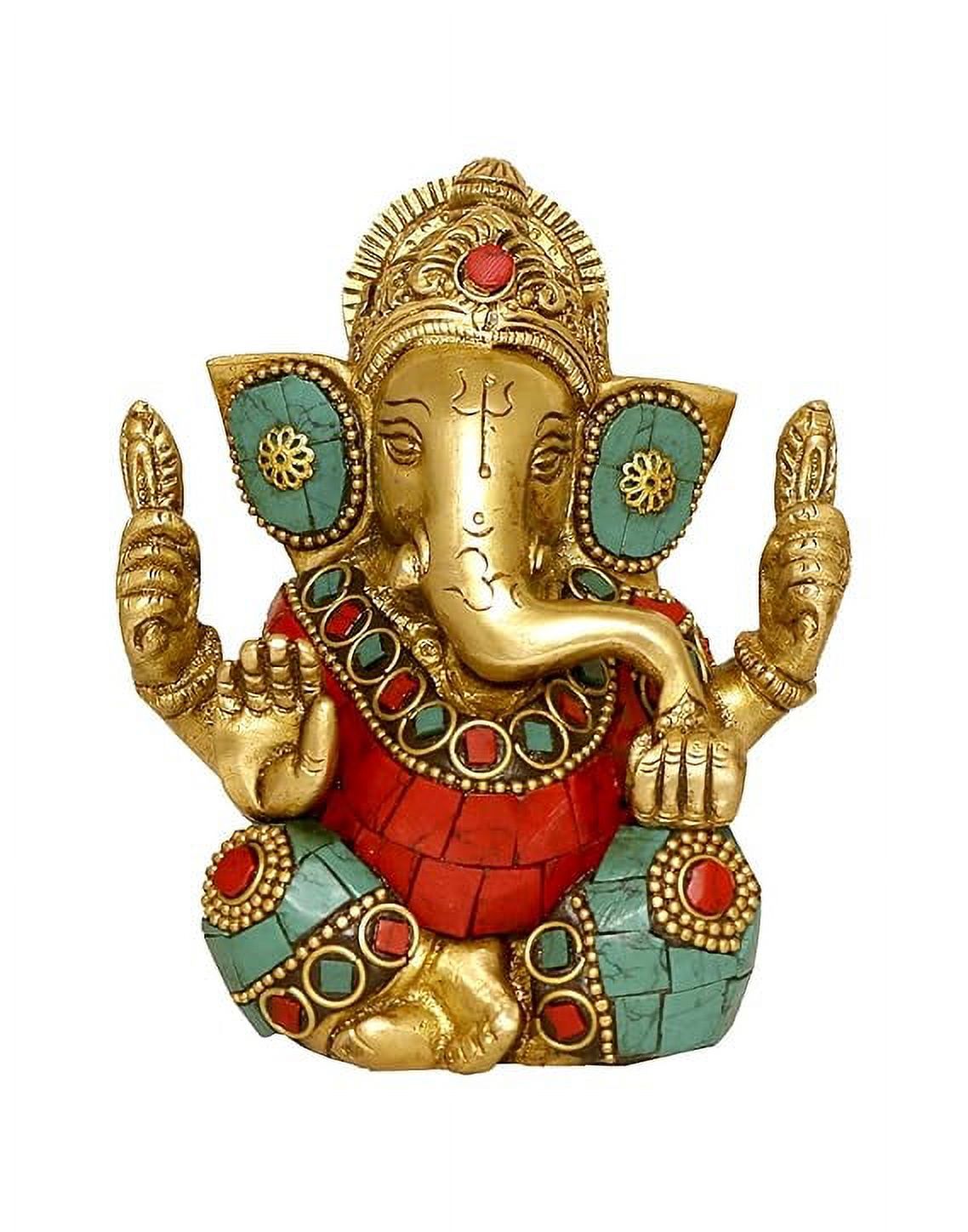 Wgloryind Brass Metal Statue of Ganesha Ji | Ganpati in Multicolour ...