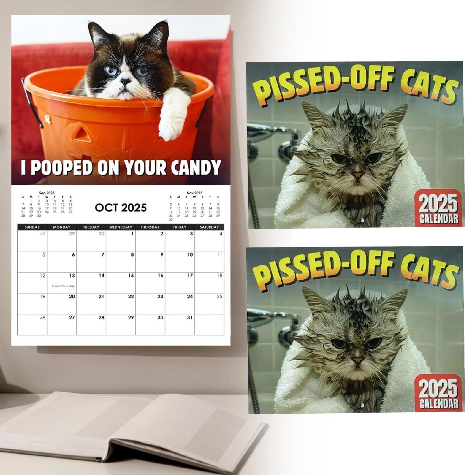 Wgmhea 2025 Peed Off Cats Calendar Funny Cat Themed Gifts for Cat ...