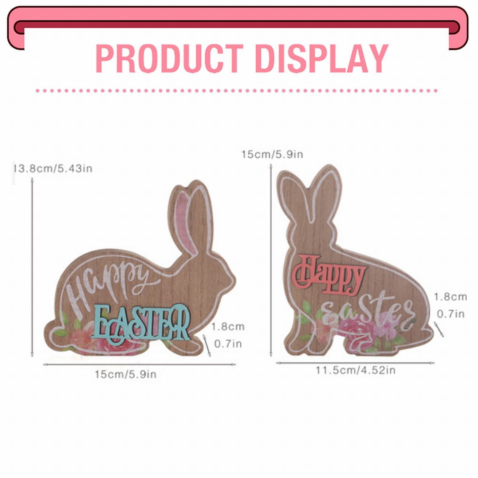Wgmhea Easter Decor Easter Bunny Table Sign - Happy Easter Wooden ...