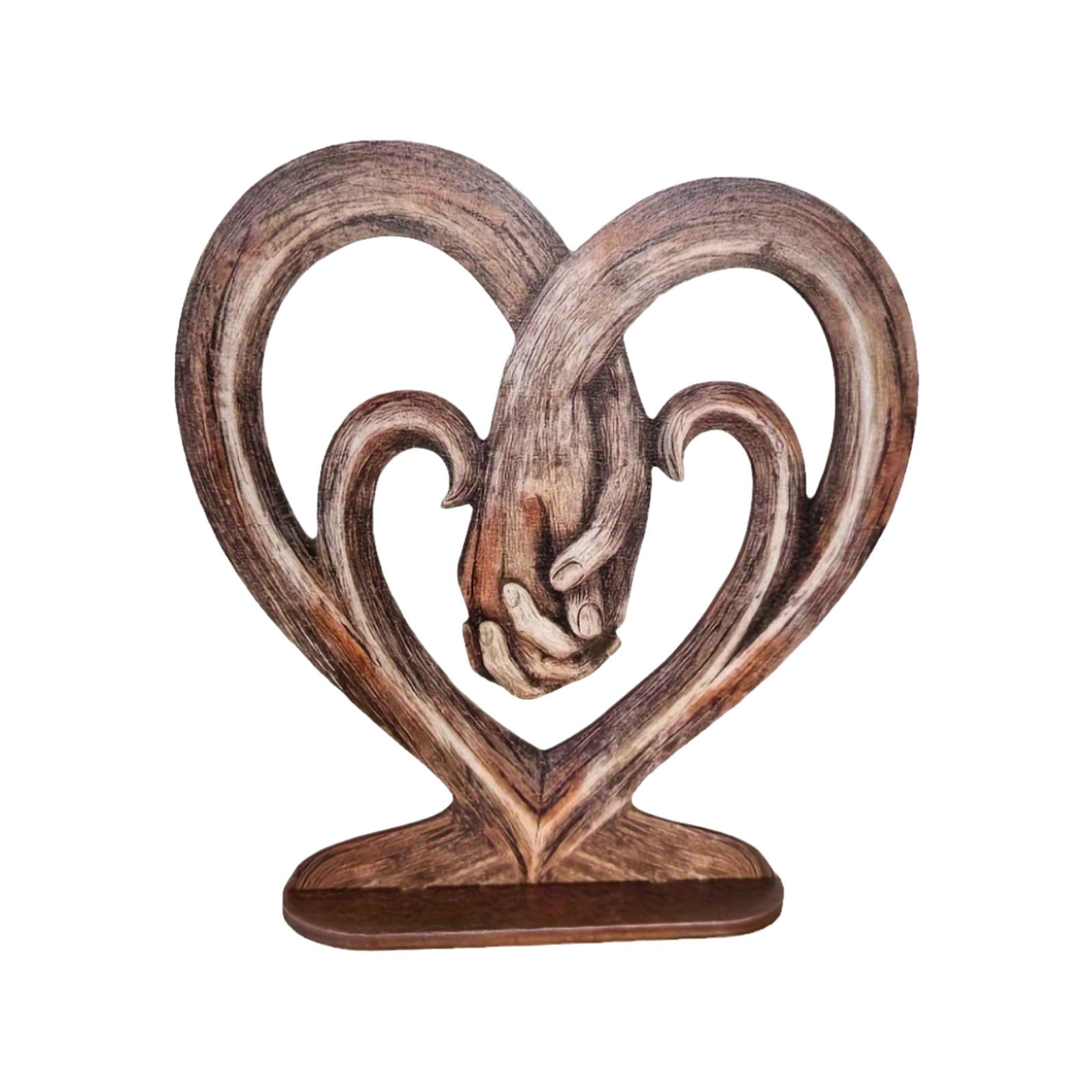 Wgmhea Garden Decor Handmade Wooden Abstract Sculpture, Heart Holding ...