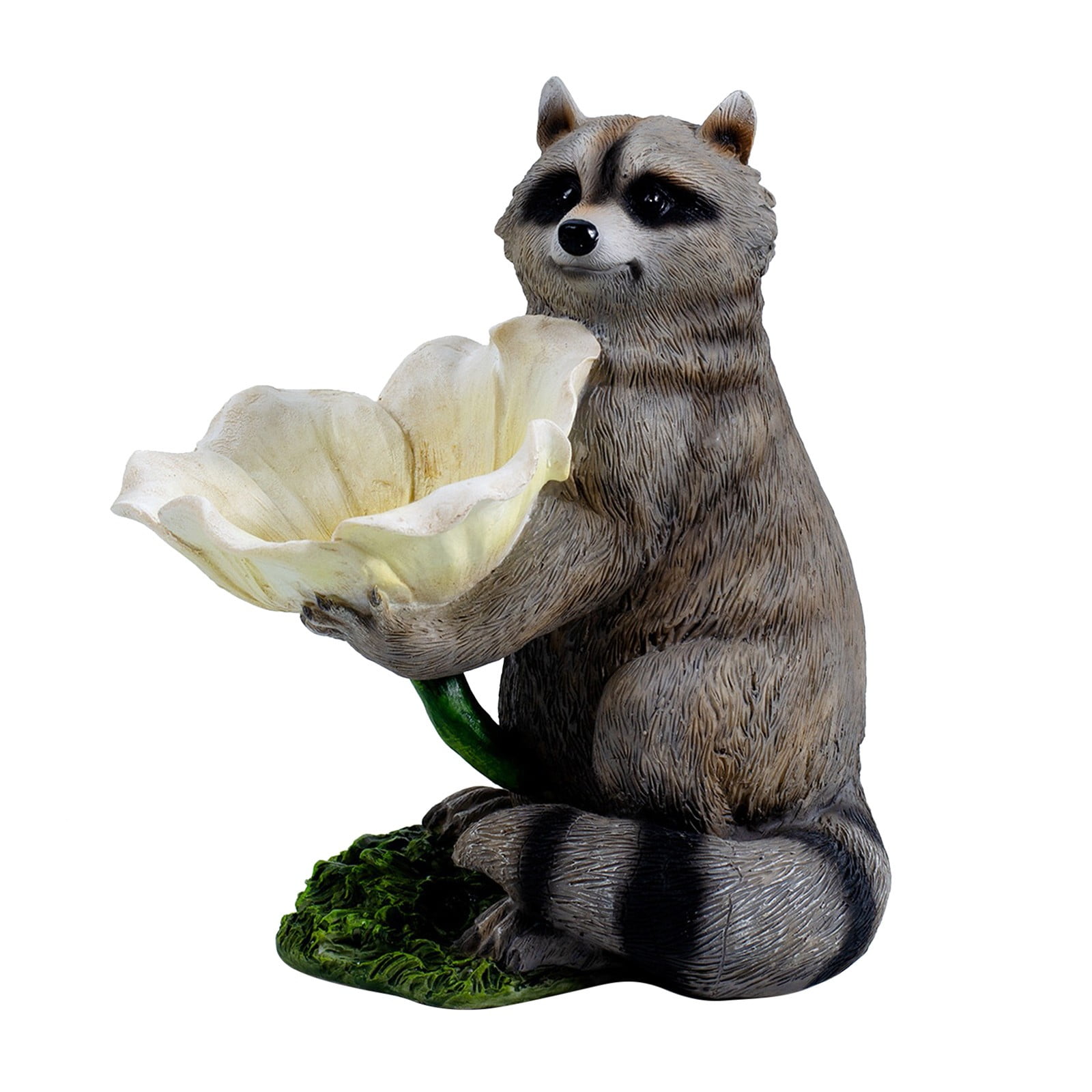 Wgmhea Garden Decor Resin Raccoon Bird Feeder Ornament, Garden Outdoor ...