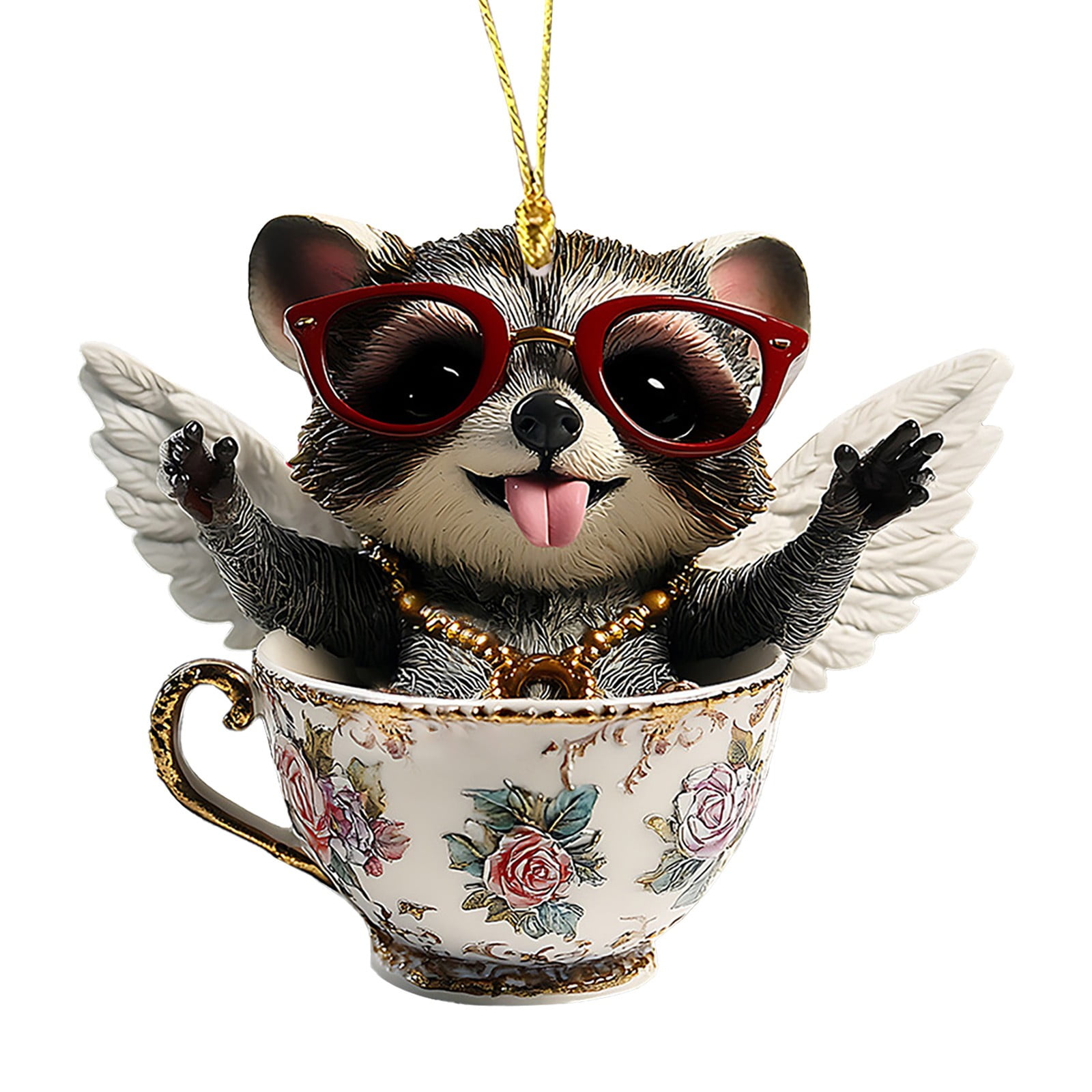 Wgmhea Home Wall Decor Cute Angel and Angel Raccoon Ornaments Colorful ...