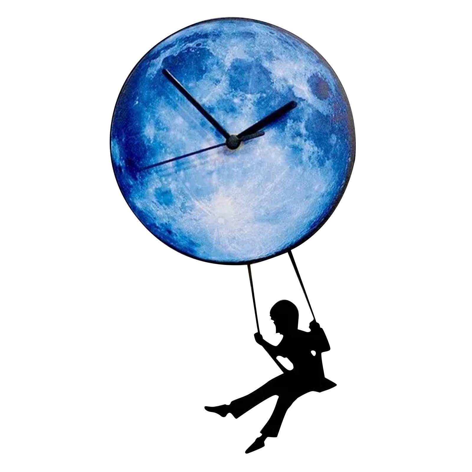 Wgmhea Home Wall Decor Girl Swinging on The Moon Little Boy Swinging ...