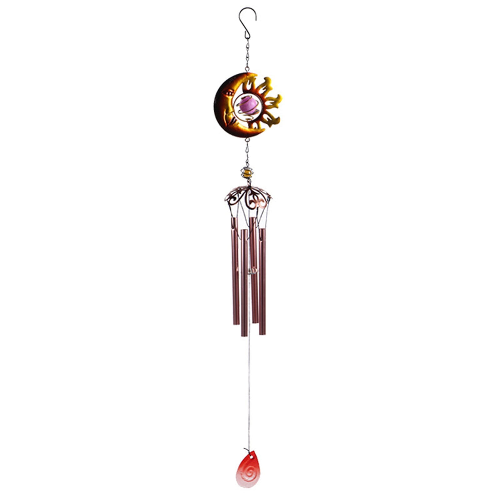 Hanging Decor Outdoor Decorations For Yard Sun & Moon Luminous Metal ...