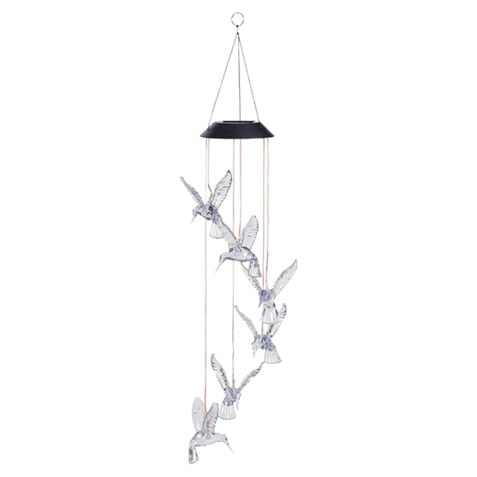 Hanging Decor Outdoor Gifts Solar Wind Chimes Light, Hummingbird Bells ...