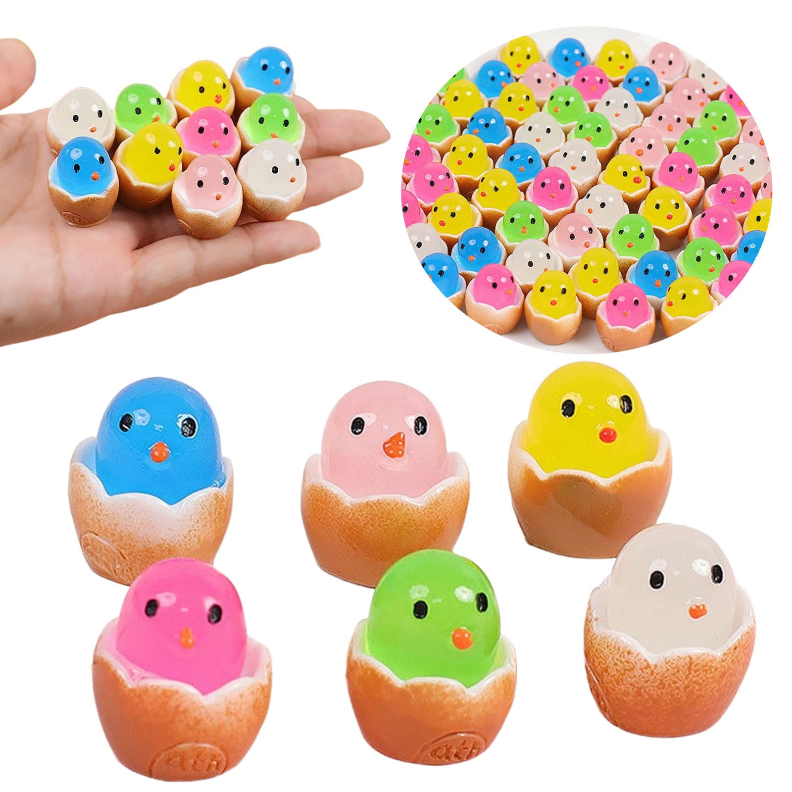 Wgmhea Room Decorations Mini Chickens with Eggshell Cute Mini Resin ...