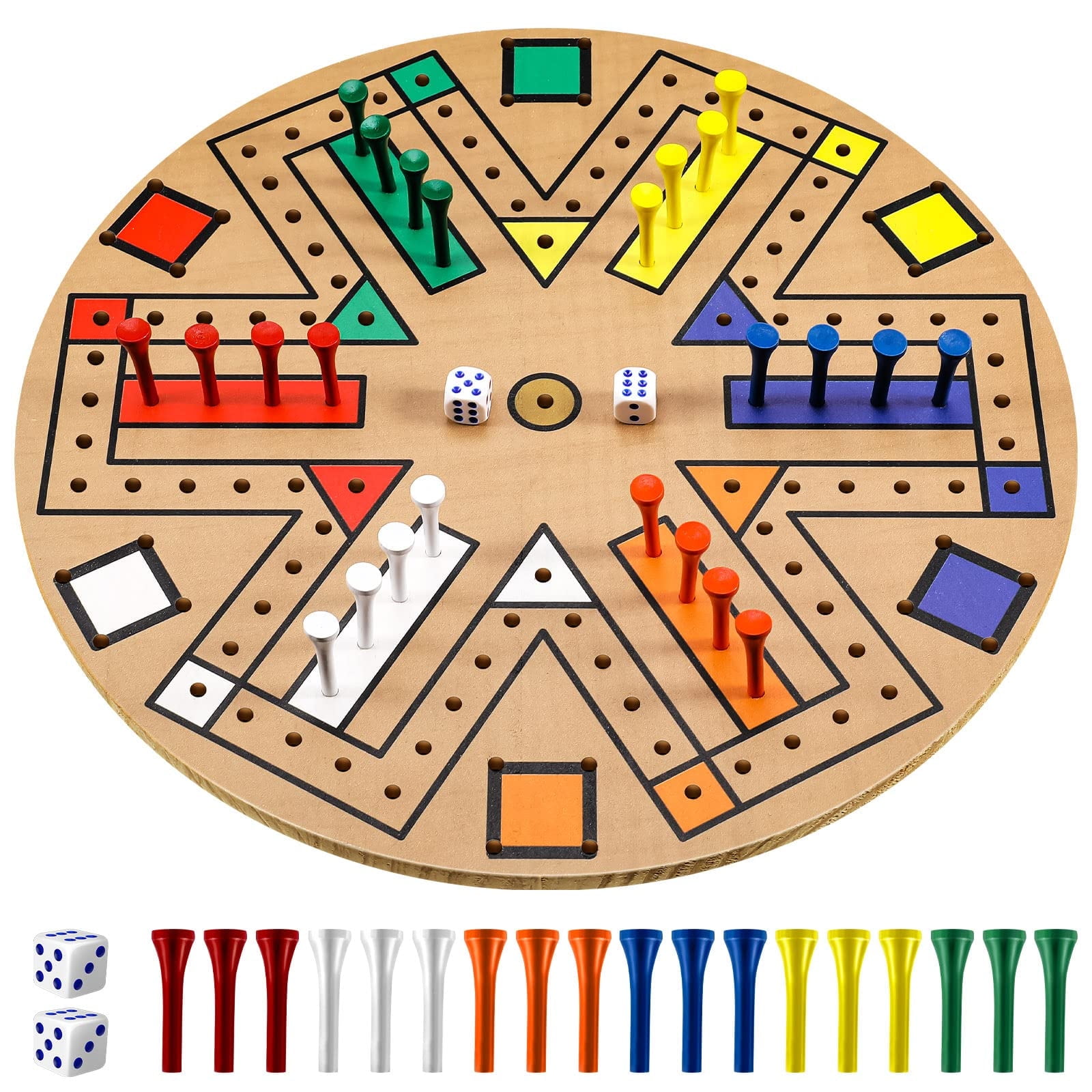 Wgmhea Wooden Fast Track Game, Fast Track Board Game for 3-6 Players ...