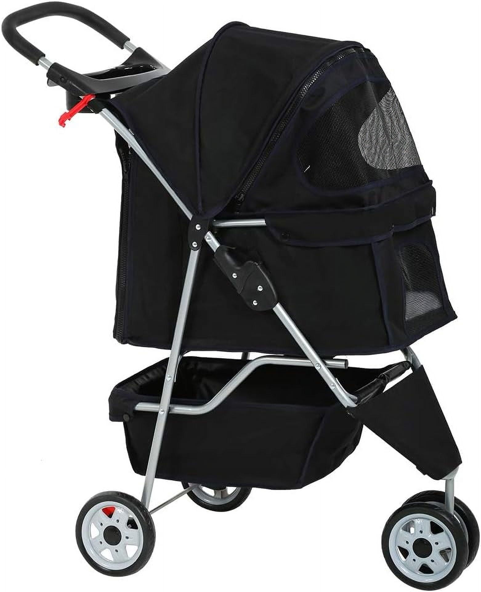 WgoodW 3 Wheels Pet Stroller Dog Cat Cage Jogger Stroller for Medium ...