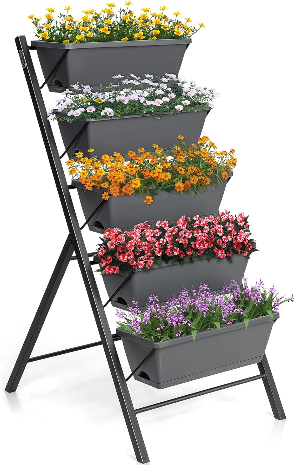 WgoodW 5-Tier Vertical Garden Planter, 5-Layer Raised Garden Bed with 5 ...
