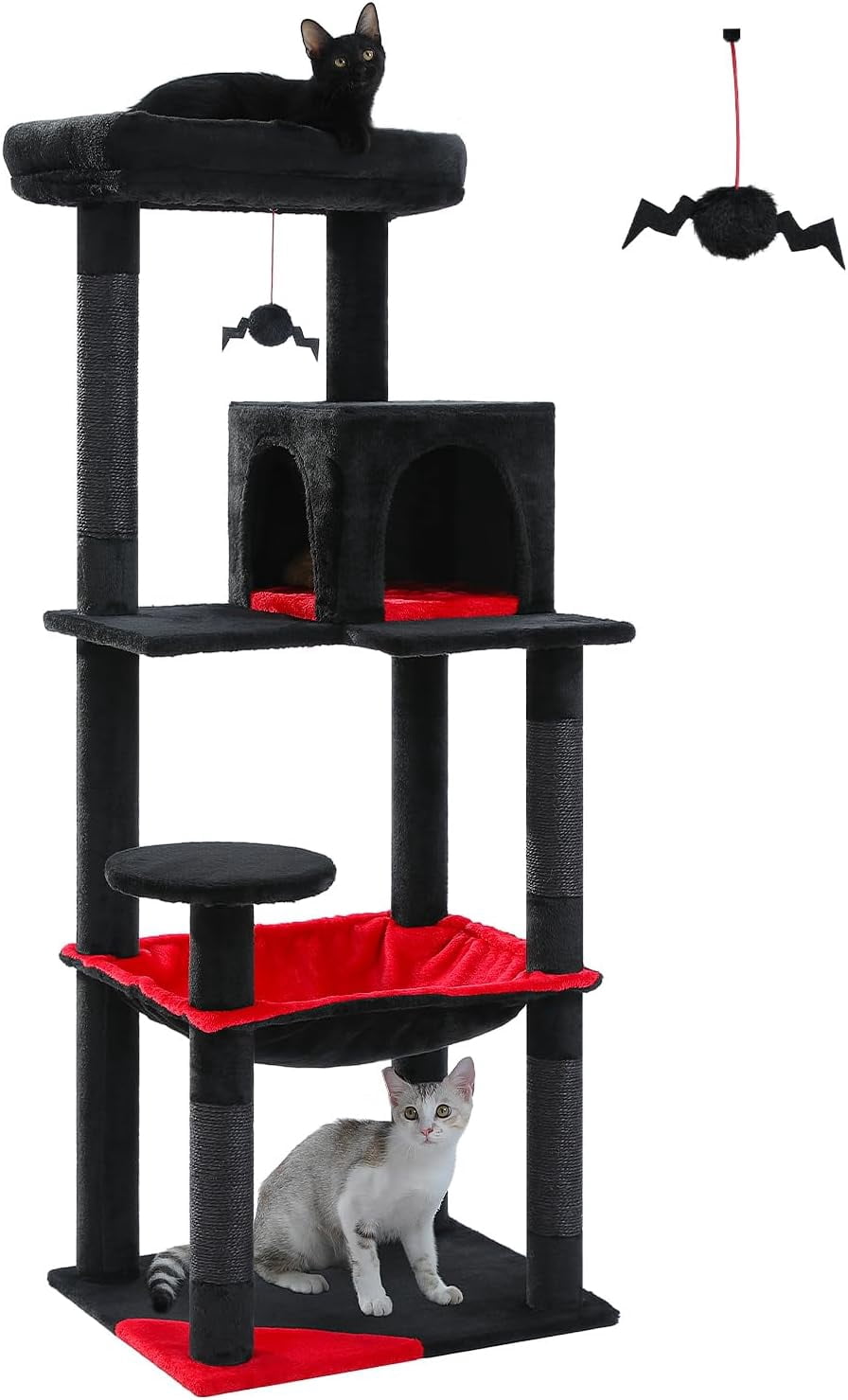WgoodW Cat Tree for Large Cats with Metal Frame Big Hammock, Cat Tower ...