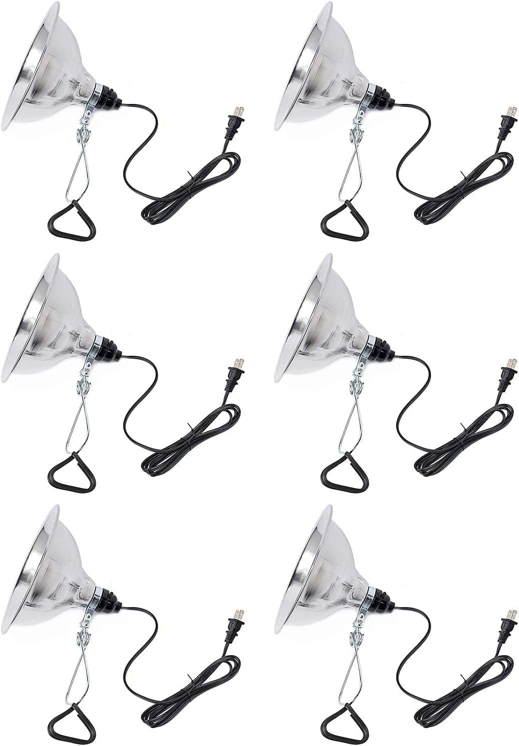 WgoodW Clamp Lamp Light Socket with 8.5 Inch Aluminum Reflector, Suit ...