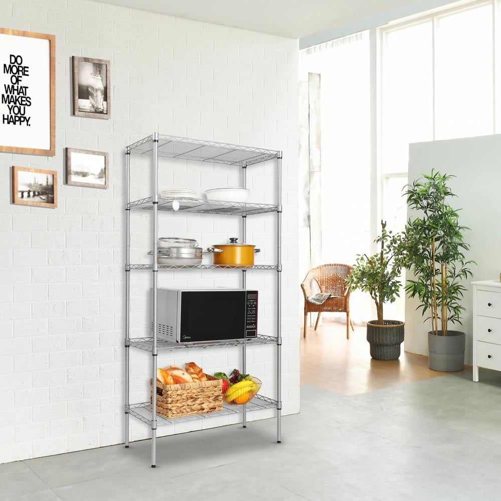 WgoodW Heavy-Duty 5-Layer Storage Shelf - New Wire Metal Unit ...