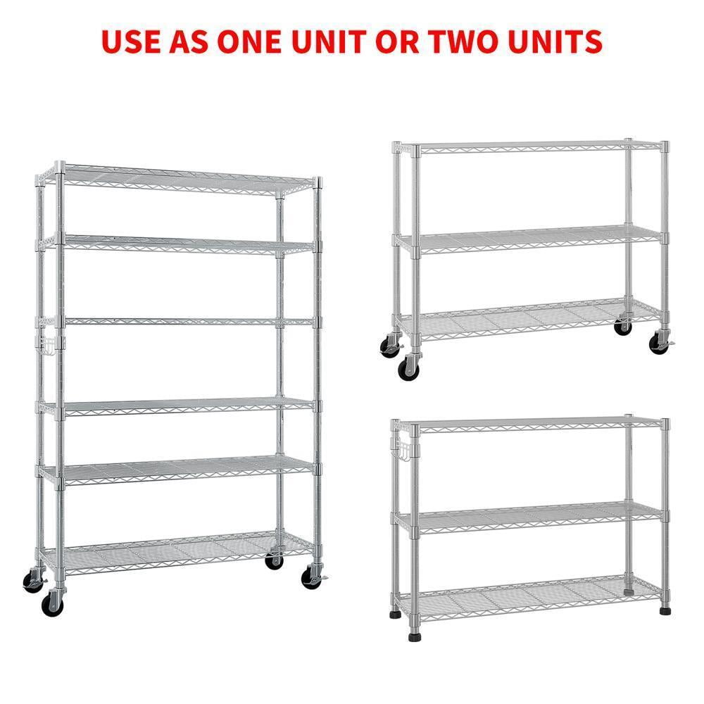 WgoodW Heavy Duty 6-Tier Metal Shelving Unit - Garage, Pantry & Kitchen Wire Shelves for Maximum ...