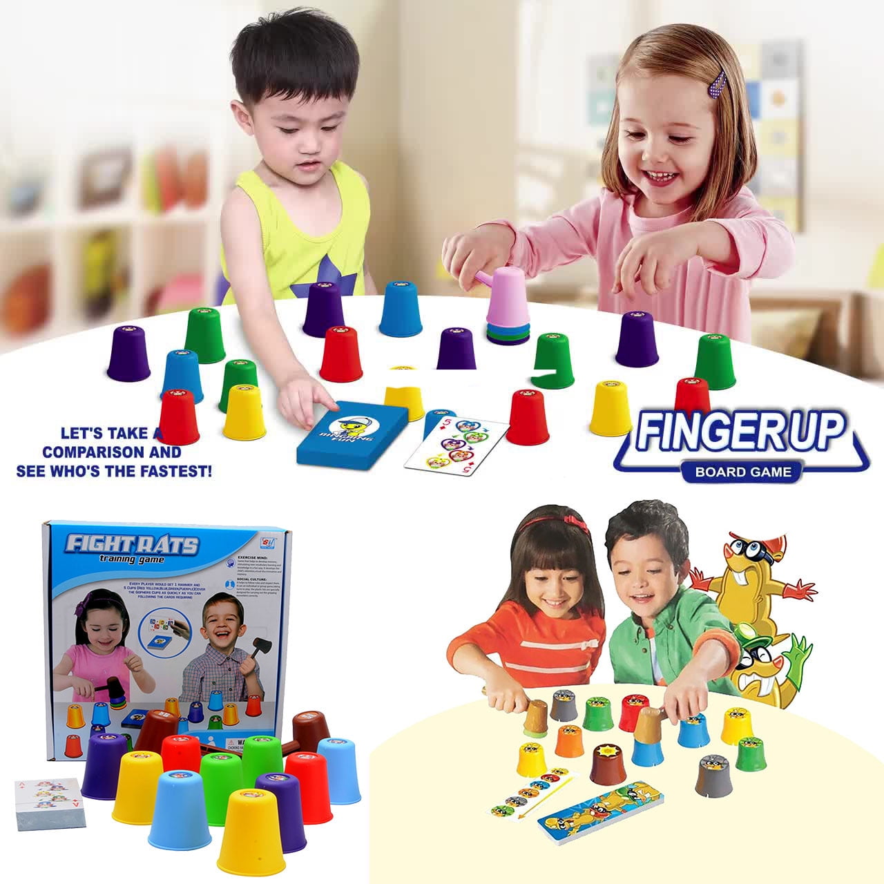 Whack-A-Mole Stacking Cup Game for Klds - Fast-Paced Educational Toy to ...