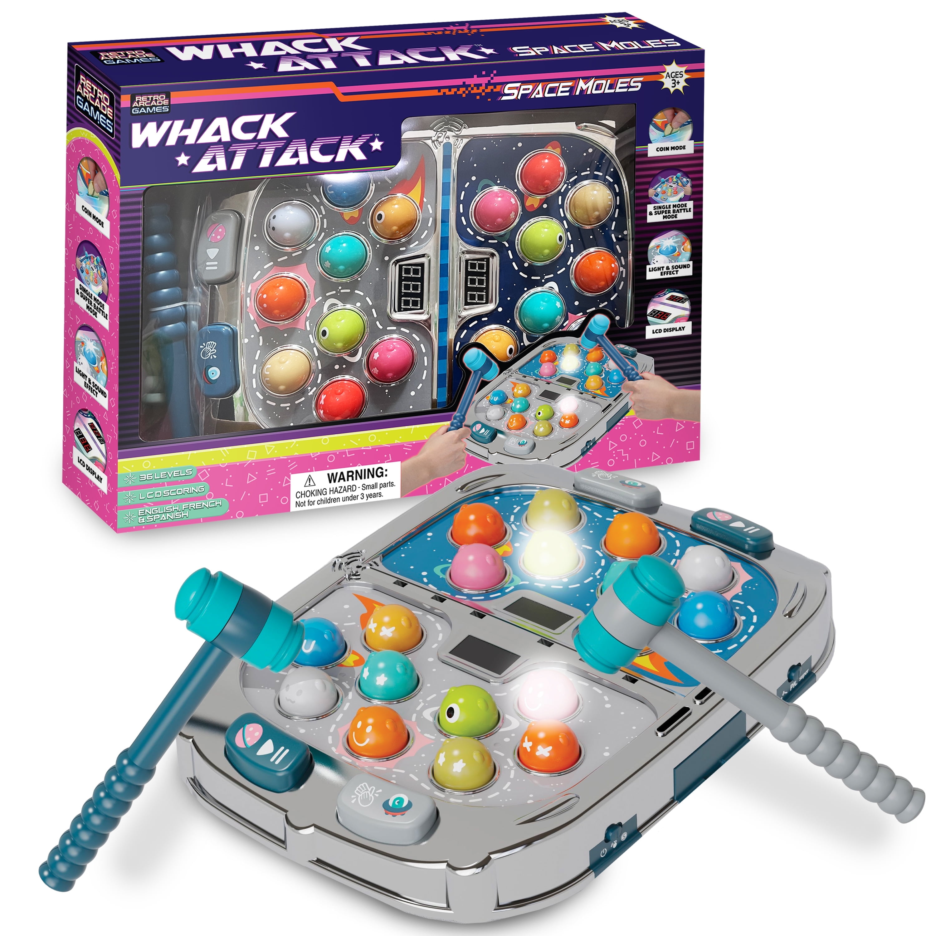 Thin Air Brands Whack Attack - Interactive Kids Space Mole Game Toy for ...
