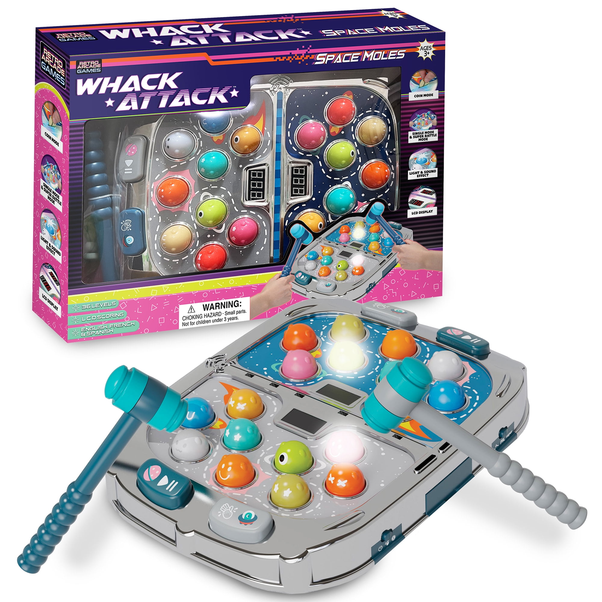 Thin Air Brands Whack Attack - Interactive Kids Space Mole Game Toy for ...