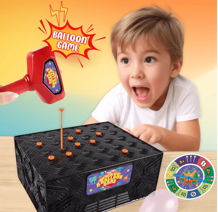 Whack a Balloon Game, Bang Popping Tricky Balloon Tabletop Board Game ...