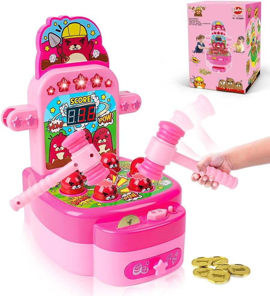 Whack Game Mole, Mini Electronic Arcade Game with 2 Hammers, Pounding ...