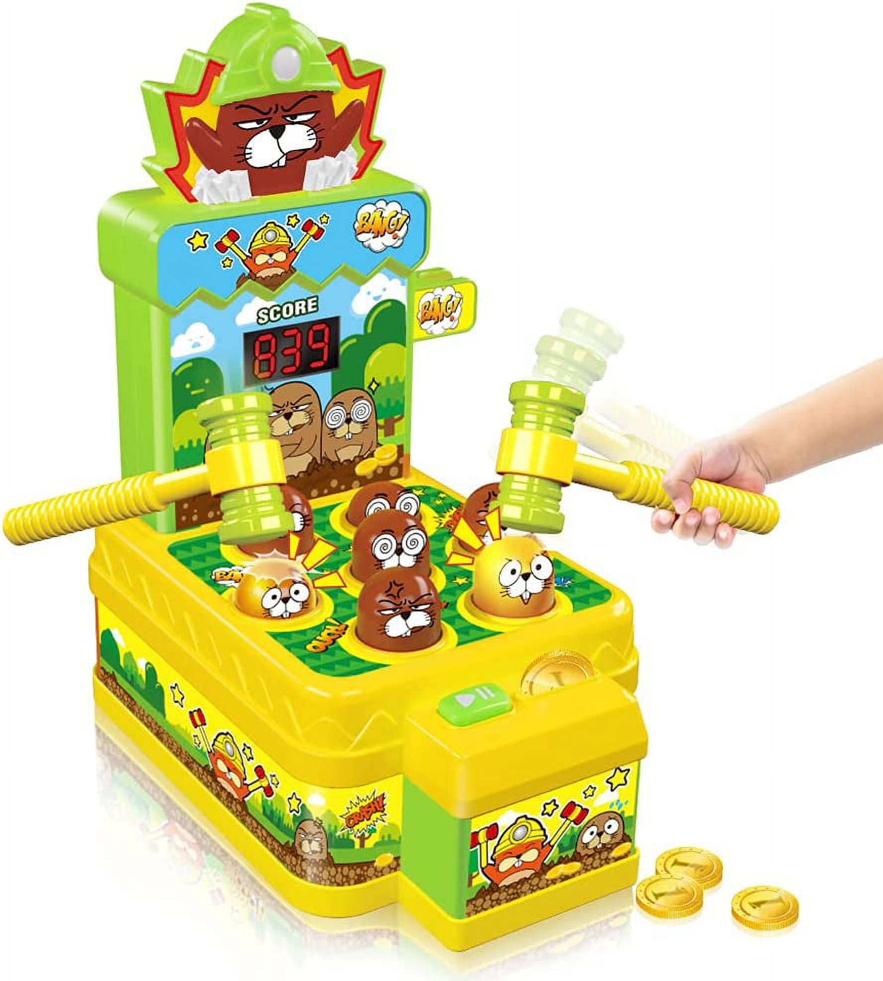 Whack Game Mole, Mini Electronic Game with 2 Hammers, Toddler ...