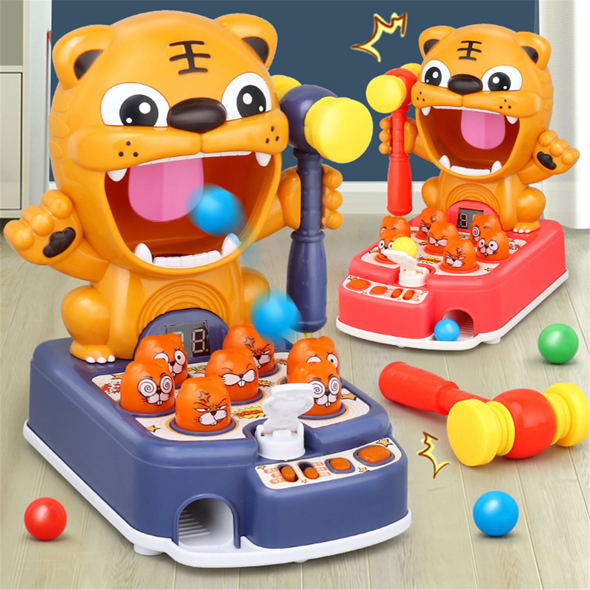 Whack A Mole Game - Interactive Whack A Tiger Game Toys for 3+ Year Old Boys/Girls, Interactive ...