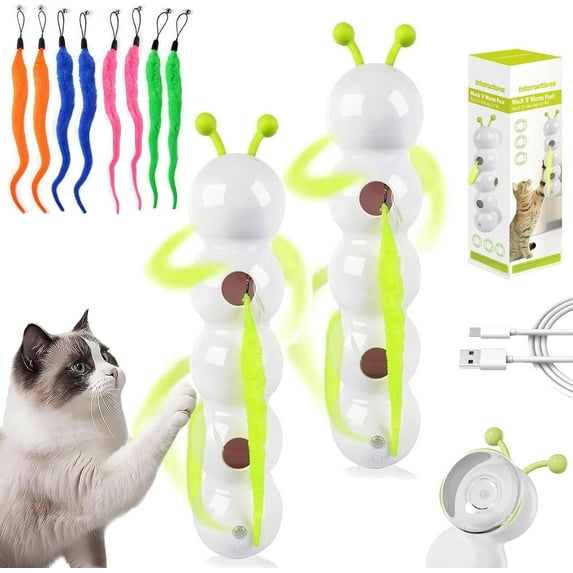 Whack a Worm Post Cat Toy, Interactive Caterpillar Smart Motion Cat Toy ...