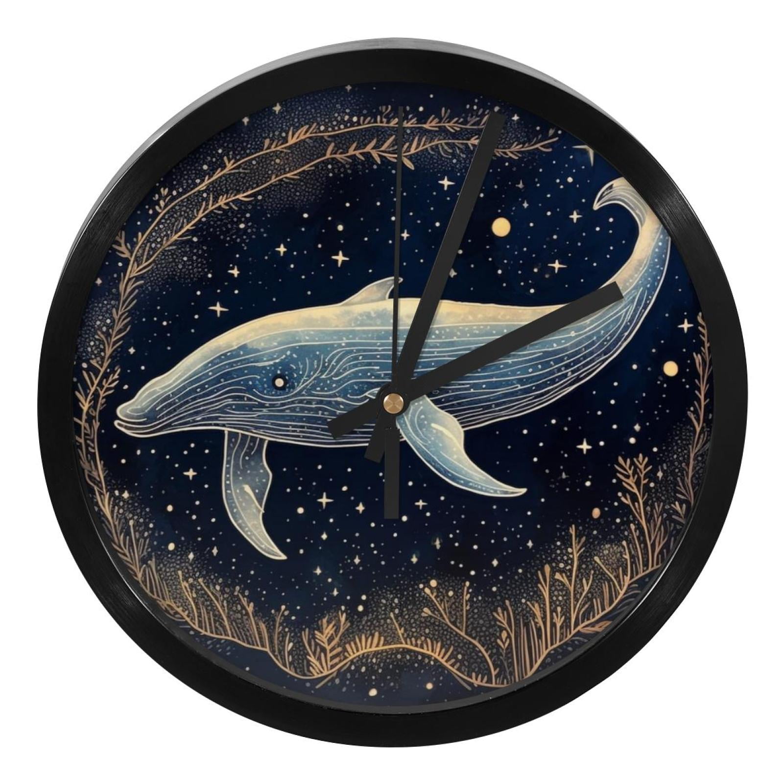 Whale 9.8 Inch Round Digital Wall Clock - Silent Non-Ticking Battery ...