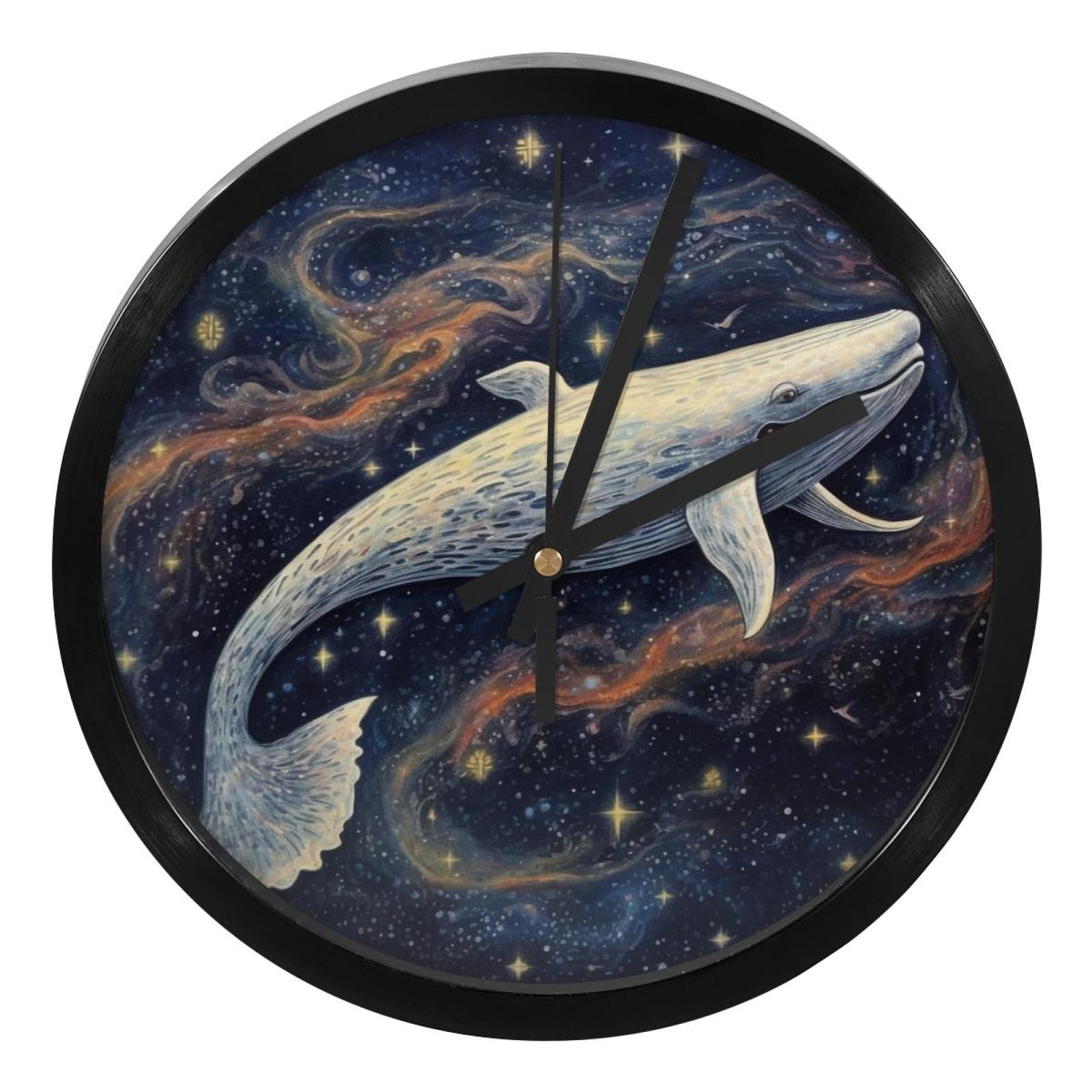 Whale 9.8 Inch Silent Non-Ticking Round Digital Wall Clock, Battery ...