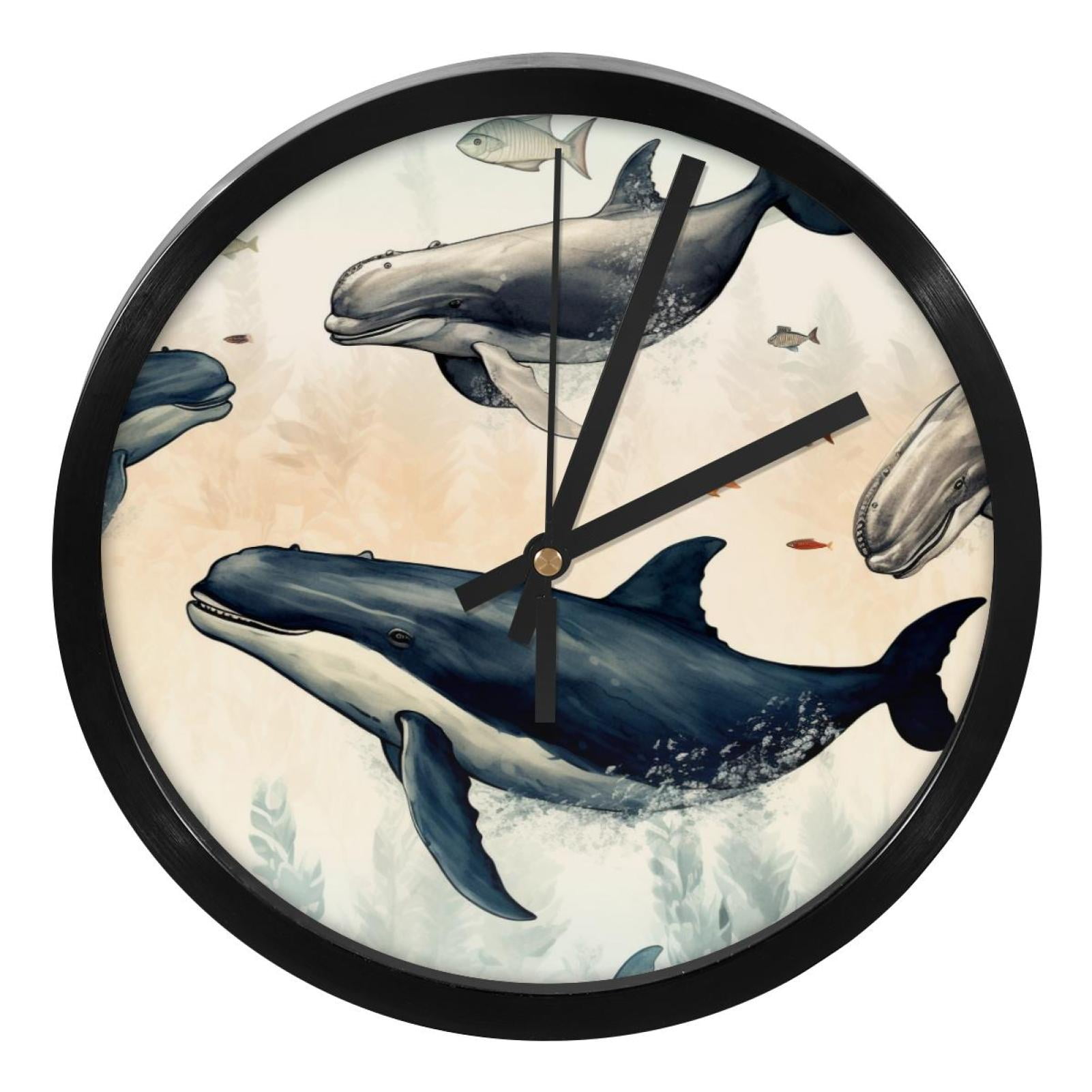 Whale 9.8 Inch Silent Non-Ticking Round Digital Wall Clock, Battery ...