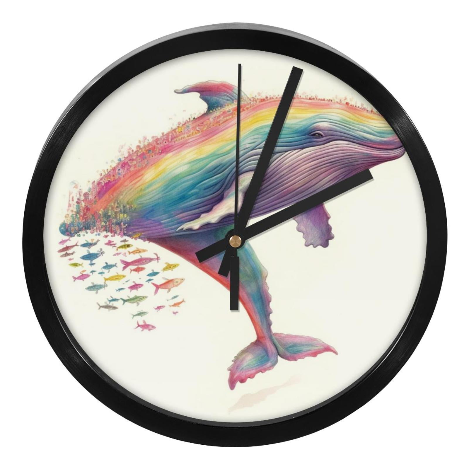 Whale 9.8 Inch Silent Non-Ticking Round Digital Wall Clock, Battery ...