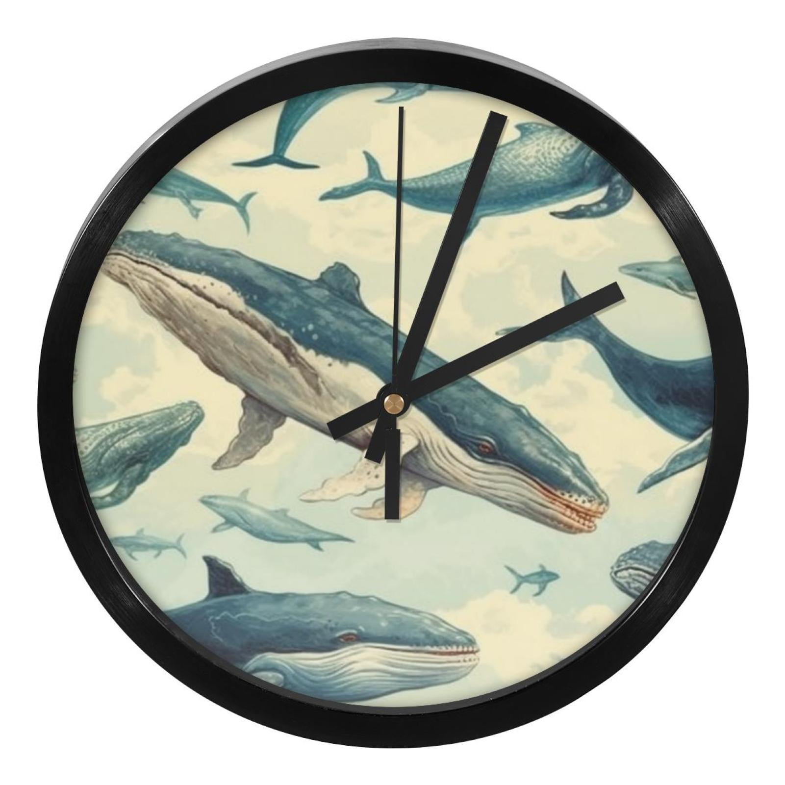 Whale 9.8 Inch Silent Round Digital Wall Clock - Battery Operated ...