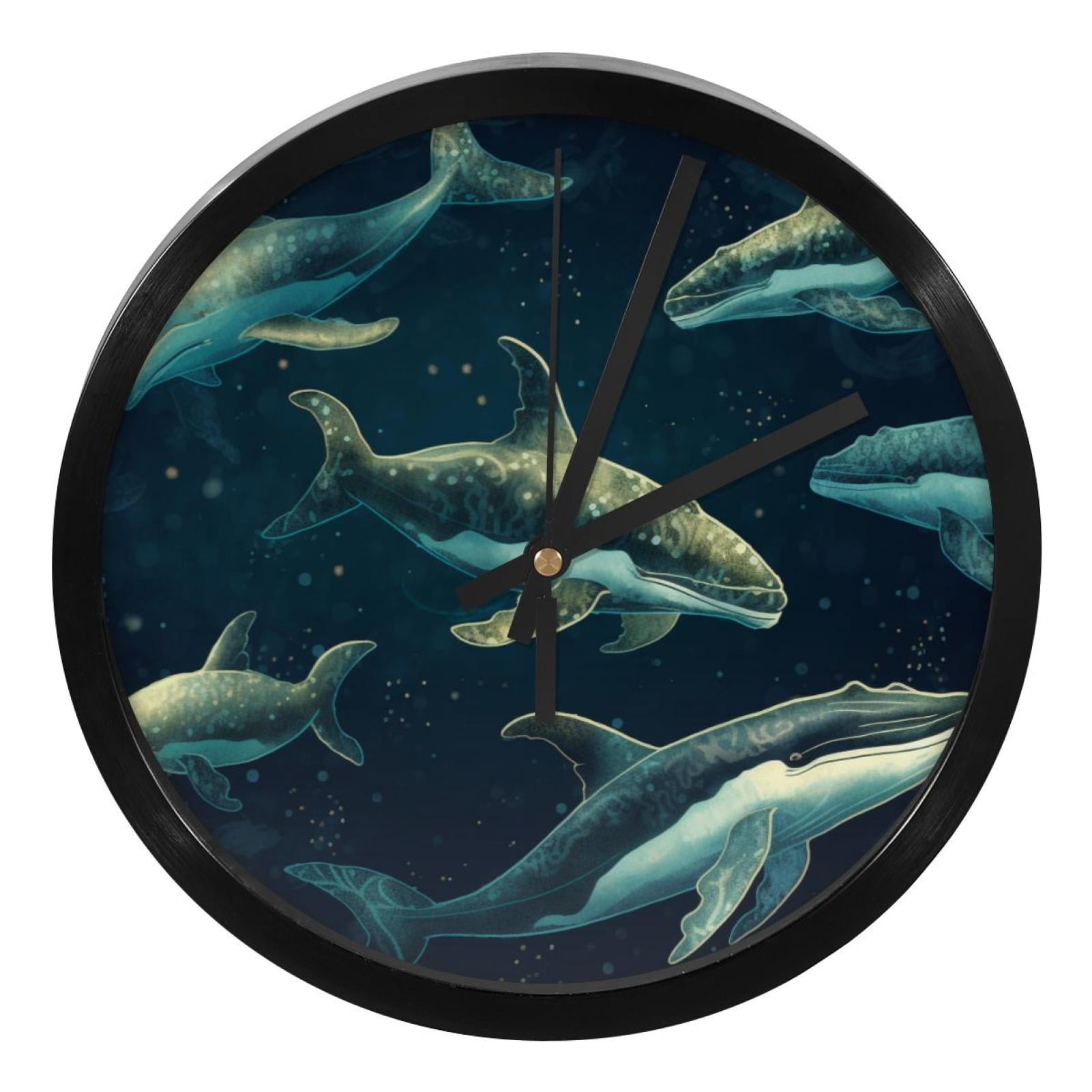 Whale 9.8 Inch Silent Round Digital Wall Clock - Battery Operated ...