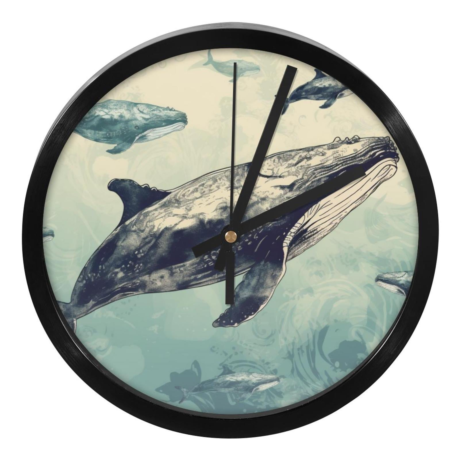Whale 9.8 Inch Silent Round Digital Wall Clock - Battery Operated ...