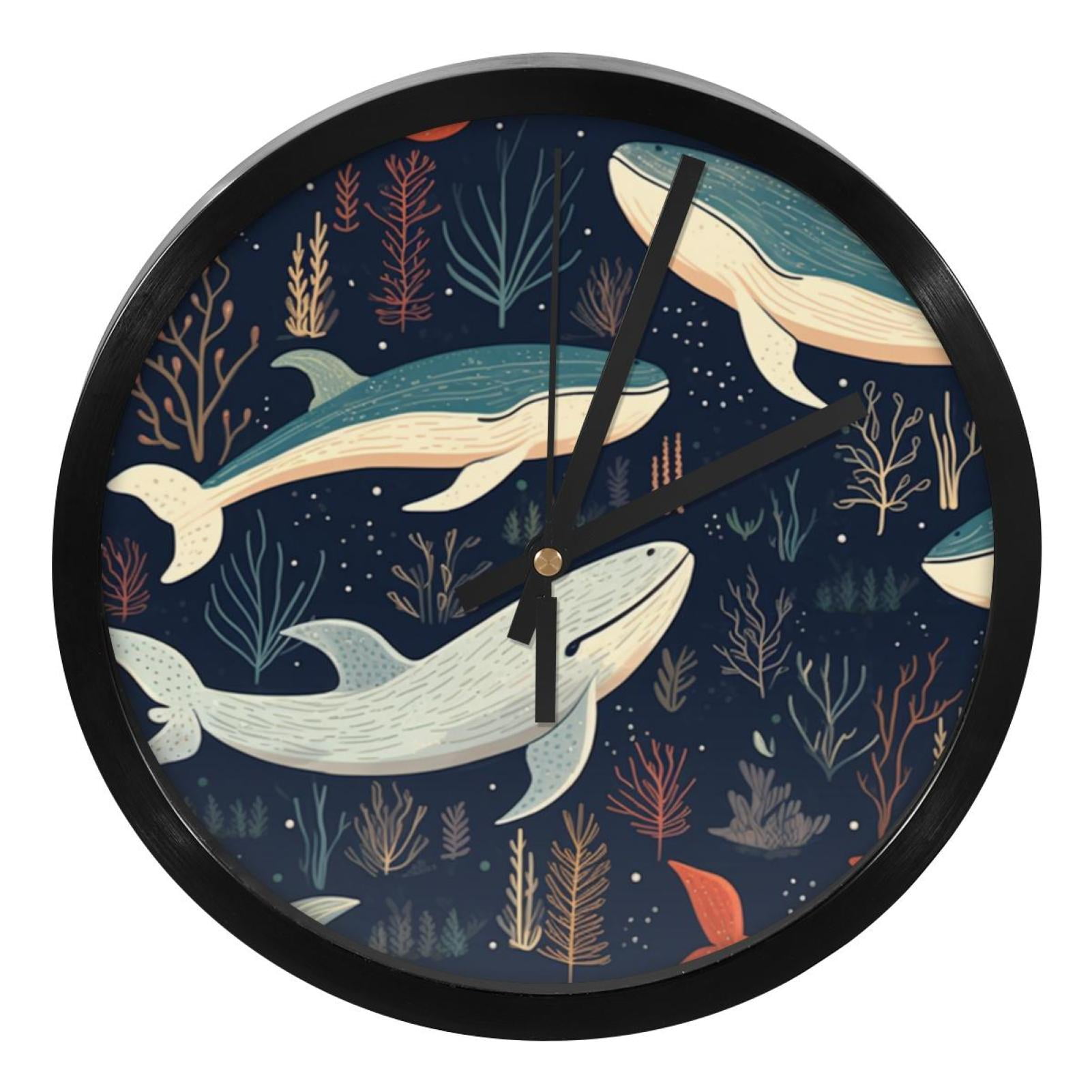 Whale 9.8 Inch Silent Round Digital Wall Clock - Battery Operated ...