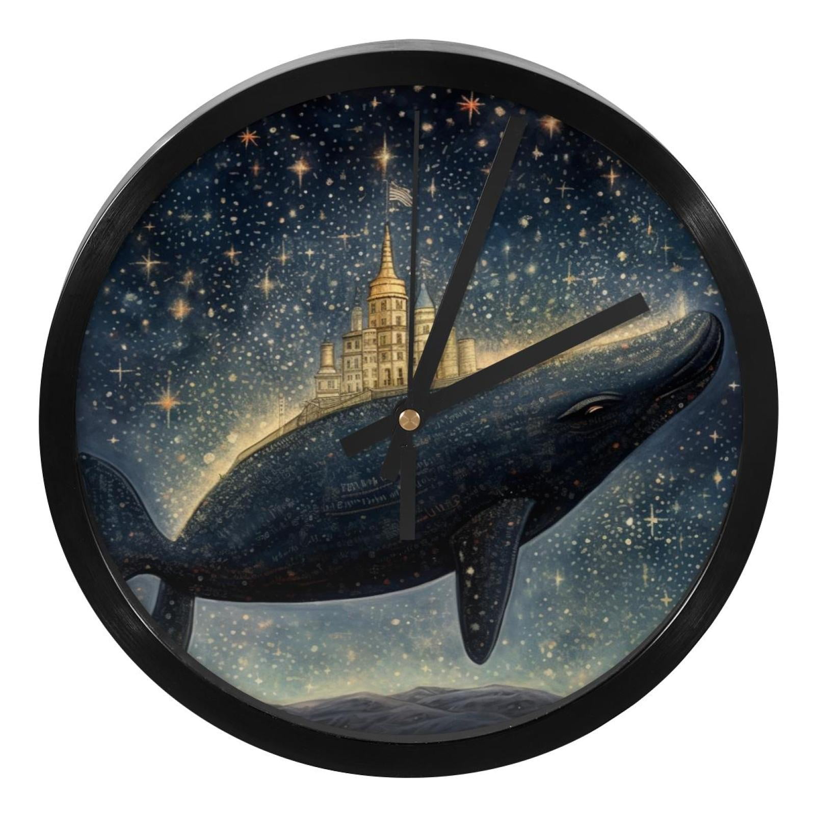 Whale 9.8 Inch Silent Round Digital Wall Clock - Battery Operated ...