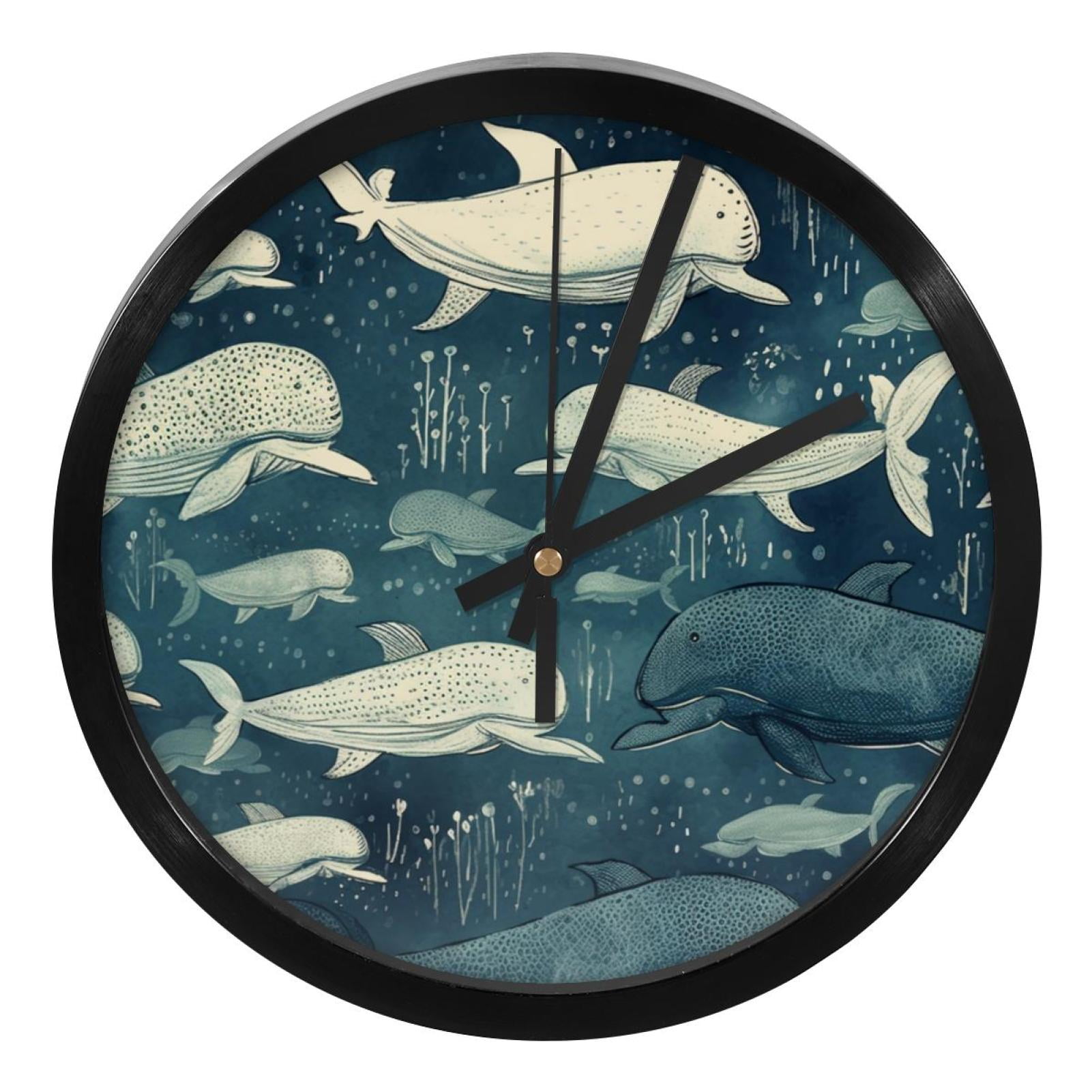 Whale 9.8 Inch Silent Round Digital Wall Clock, Battery Operated, Easy ...